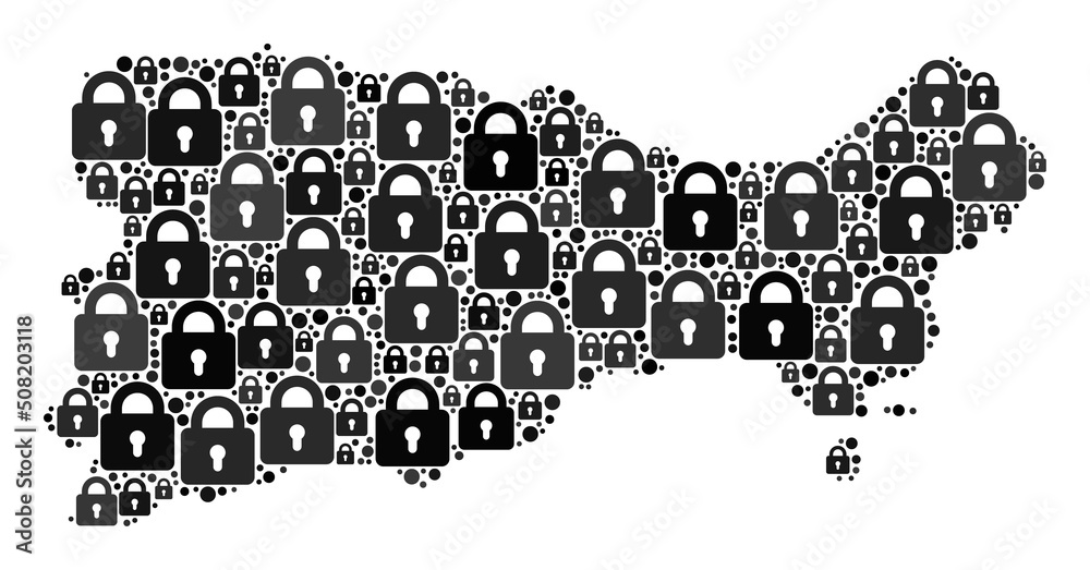 Protection mosaic map of Capri Island. Map of Capri Island mosaic of ...