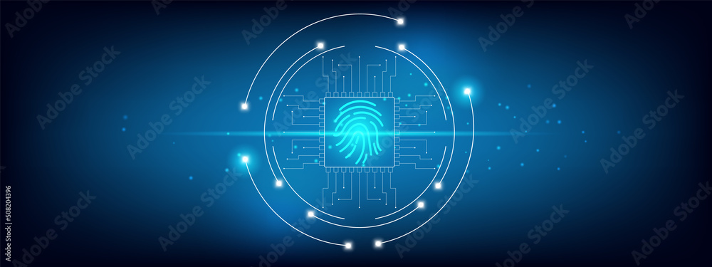 Fingerprint scan concept for secure access and unlock design. Stock ...