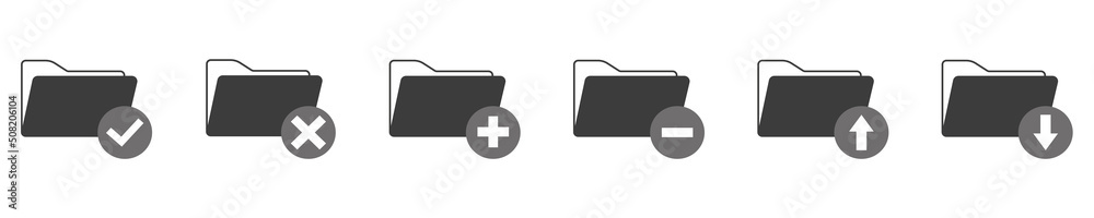 Set of file folder icons. Download and files. Vector illustration eps10 ...