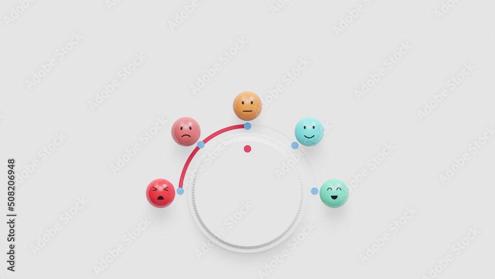 Feedback concept design, customer choose emoji emoticons happy mood on ...