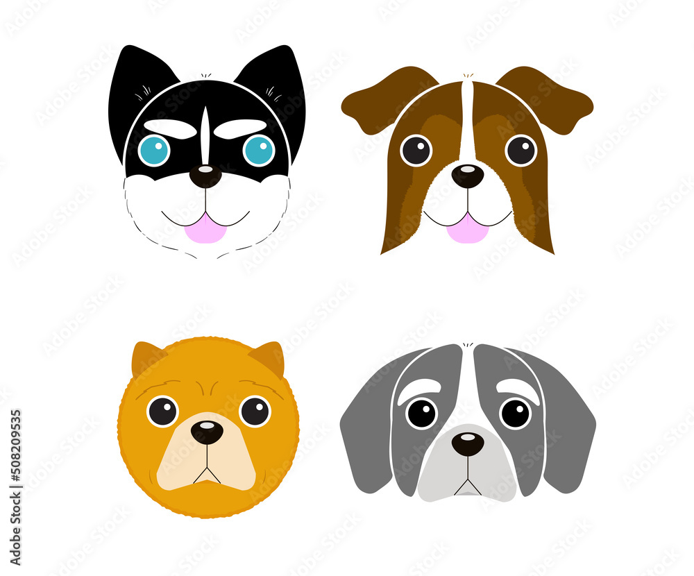 dog face vector illustration hand draw , character for graphic, print ...
