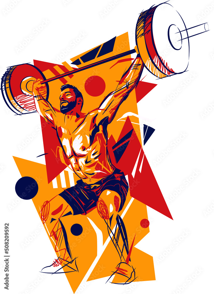 Snatch Gym Crossfit Weightlift Vector Training Stock Vector | Adobe Stock
