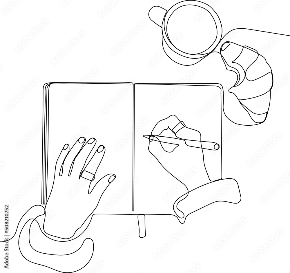 Continuous line drawing of a interview attractive executives man and ...