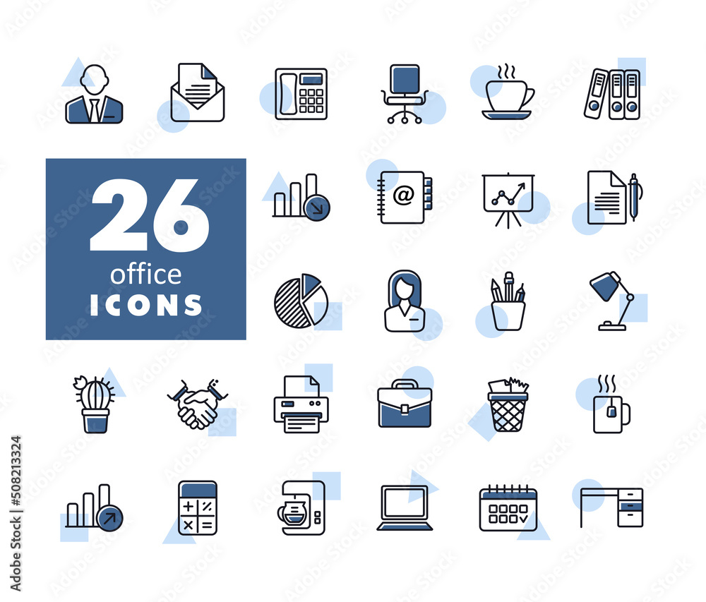 Office outline icon. Office sign Stock Vector | Adobe Stock