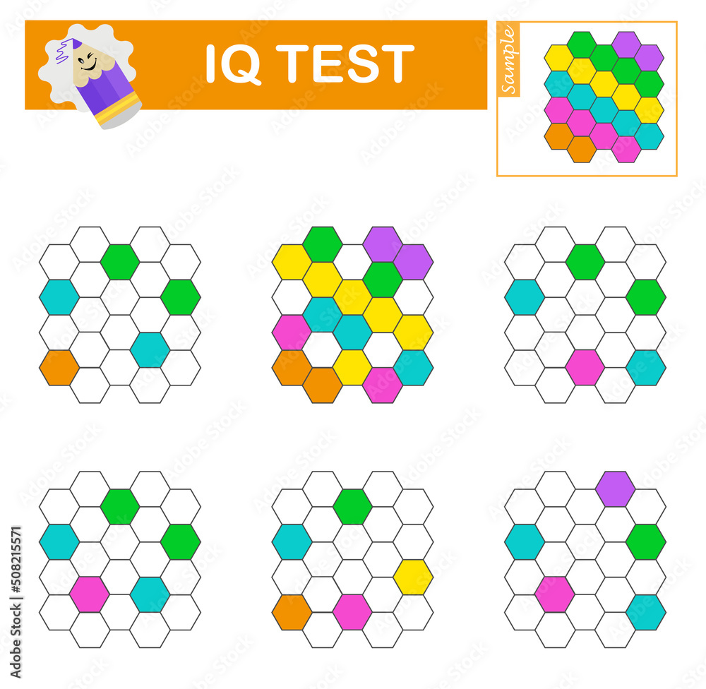 IQ training test. Logic game for kids. Attention tasks for children ...