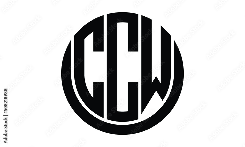 CCW shield with round shape logo design vector template | monogram logo ...