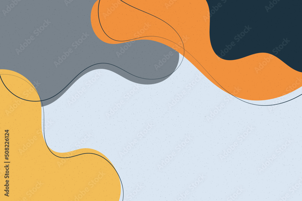 Abstract decorative wavy shapes background with noise texture overlay ...