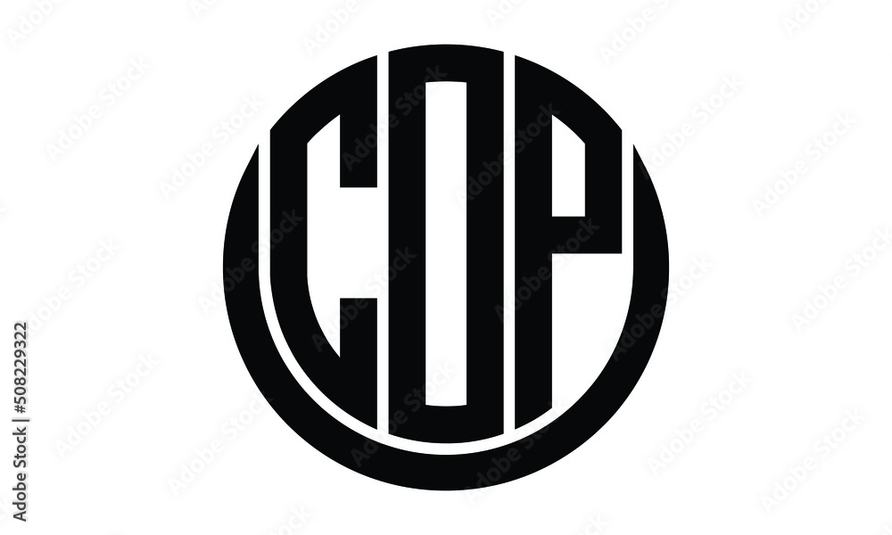 COP shield with round shape logo design vector template | monogram logo ...