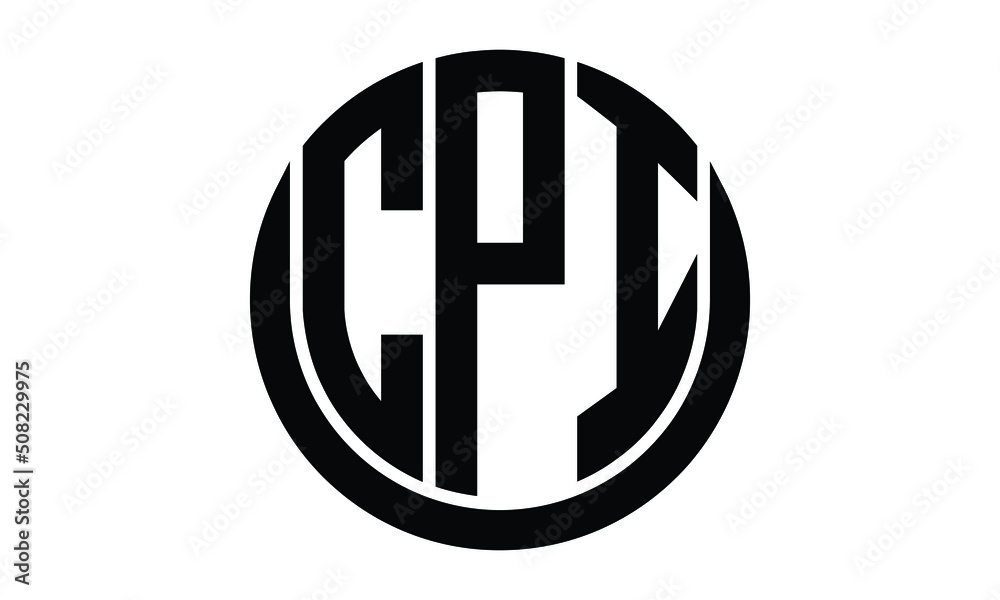 CPI shield with round shape logo design vector template | monogram logo ...