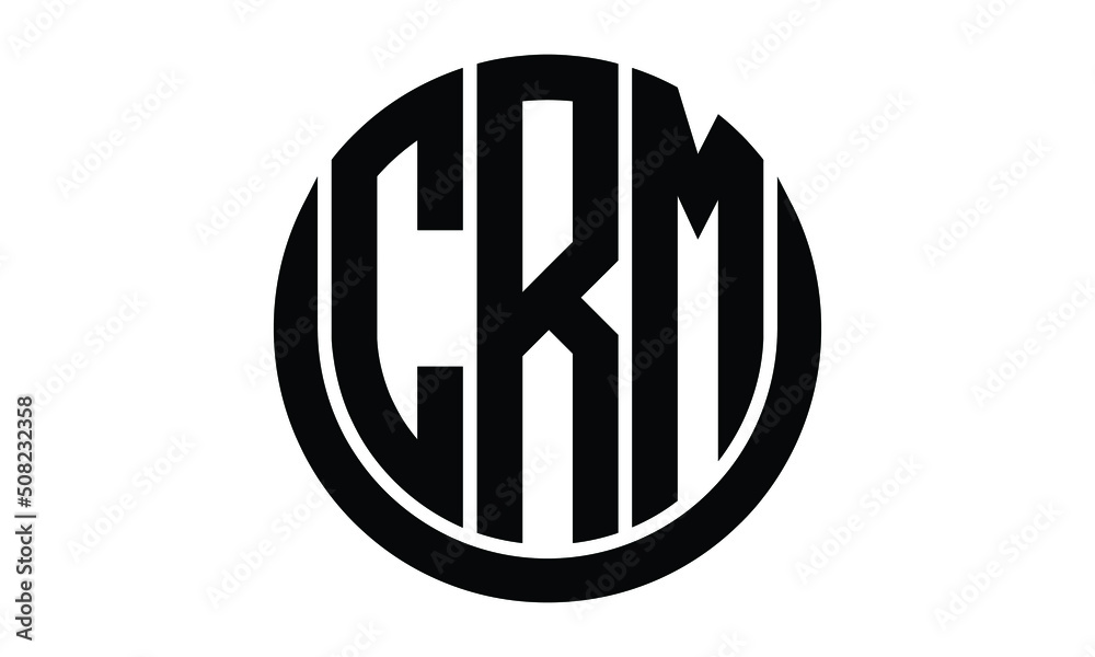 Vetor de CRM shield with round shape logo design vector template ...