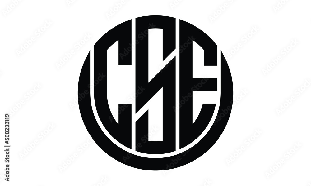 CSE shield with round shape logo design vector template | monogram logo ...