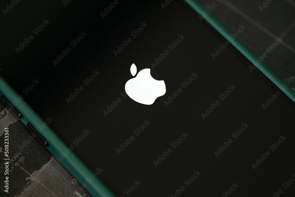 iPhone 13 Pro with apple logo loading and installing operating system ...