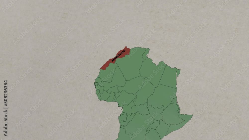 Map showing Morocco From above zooming in. Morocco map location on ...