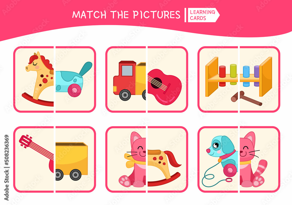 Matching children educational game. Activity for pre sсhool years kids ...