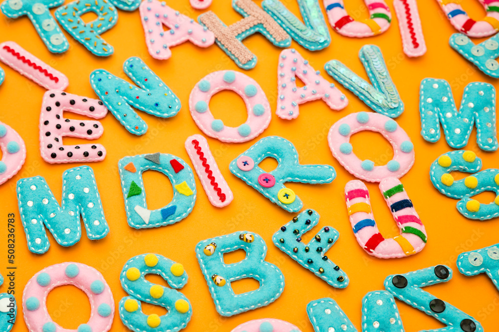 Hand made stuffed felt alphabet letters with decorations. DIY ideas for ...