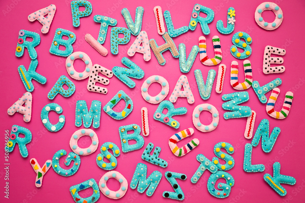 Hand made stuffed felt alphabet letters with decorations. DIY ideas for ...