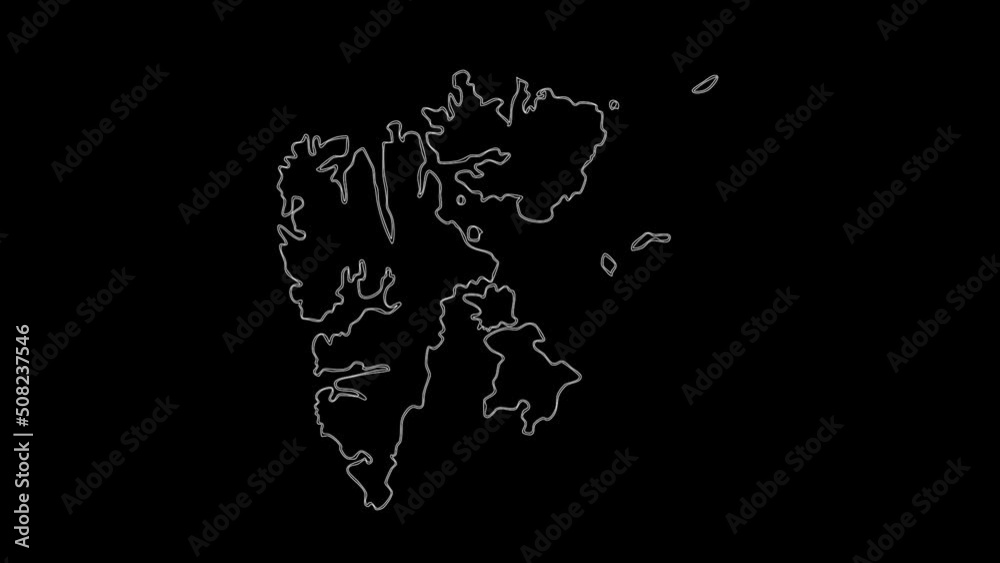 Map of Svalbard, Svalbard map outline, Animated close up map of ...