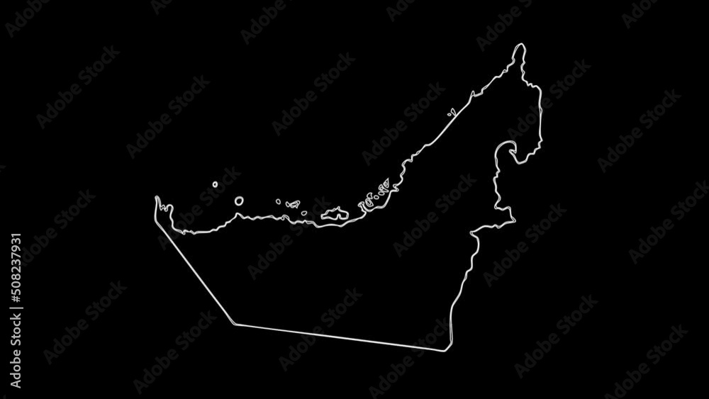 Map of United Arab Emirates, United Arab Emirates map white outline ...