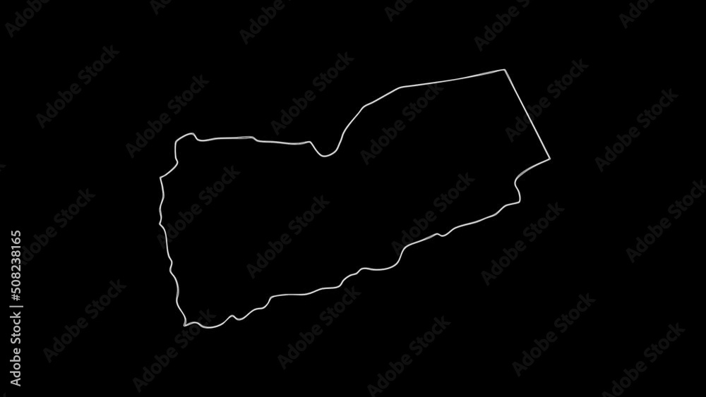 Map of Yemen, Yemen map white outline, Animated close up map of Yemen ...