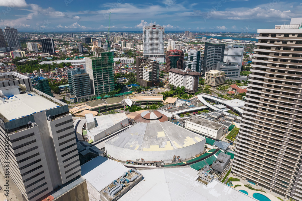 Cebu City, Philippines - Aerial of Ayala Center Cebu and the ...