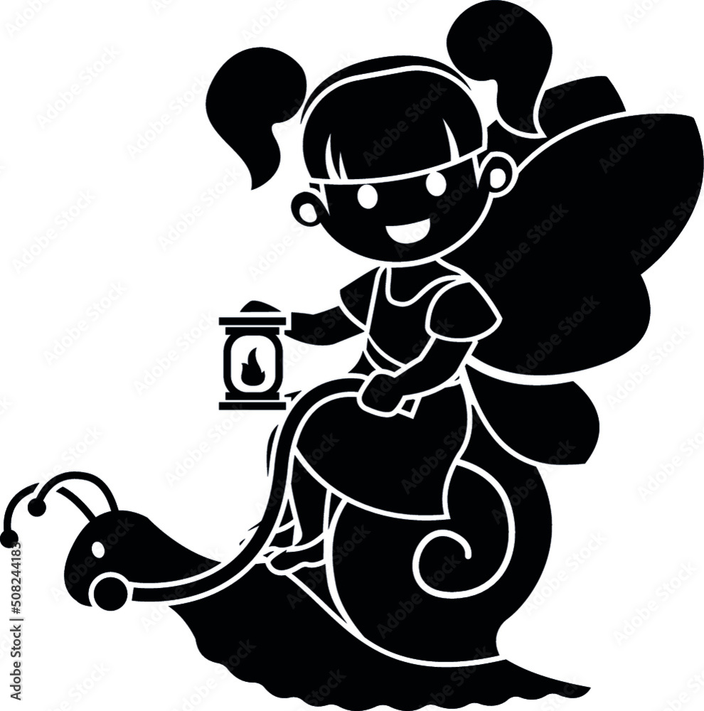 Cartoon Fairy Riding Snail Imp Pixie Wings Wing Sprite Pixie Fairies ...