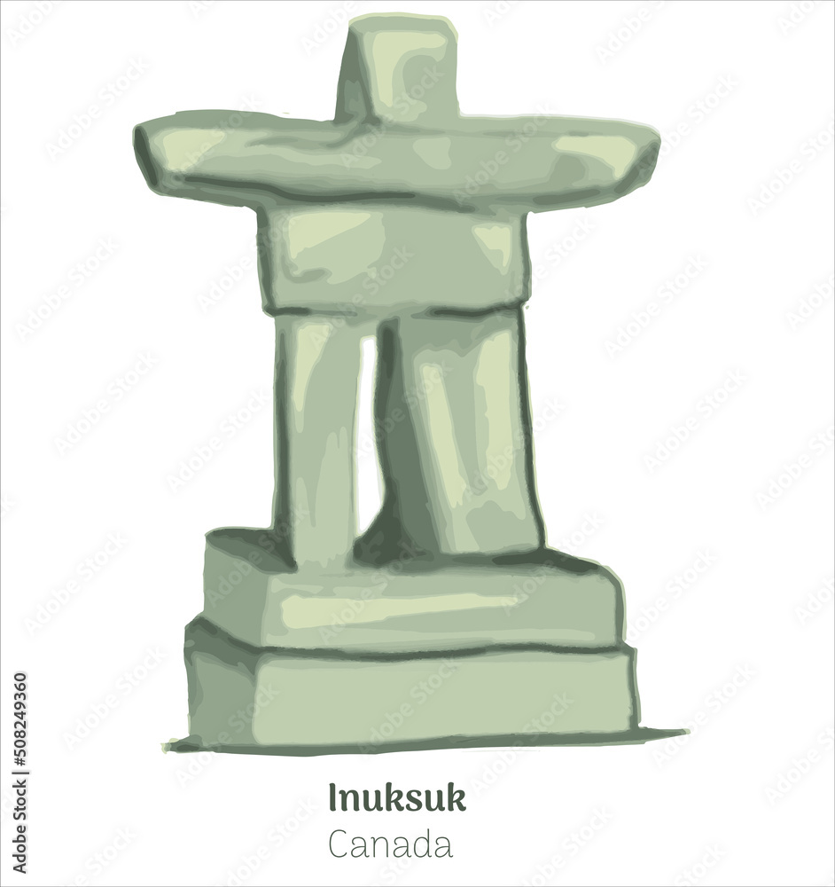 Inuksuk canada hand drawing vector illustration Stock Vector | Adobe Stock