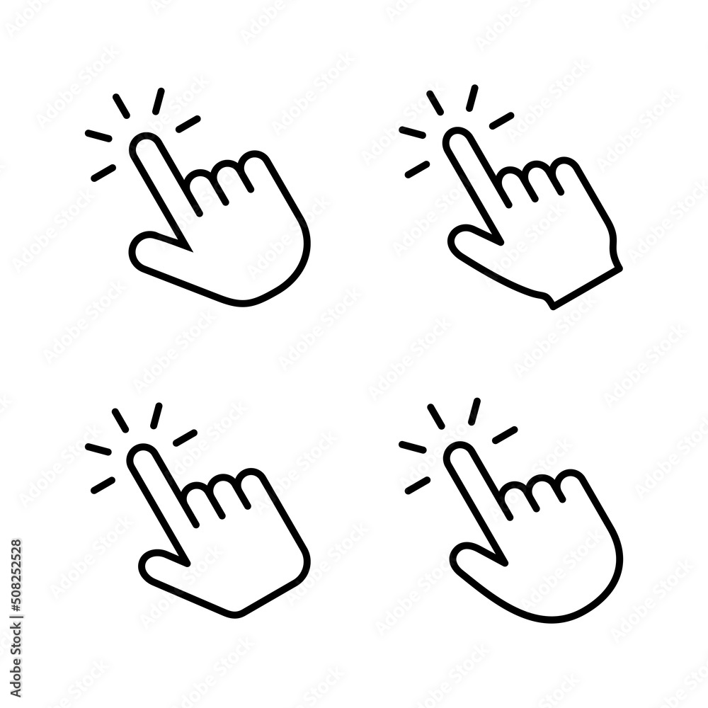 Hand click icon vector. pointer sign and symbol. hand cursor icon Stock ...