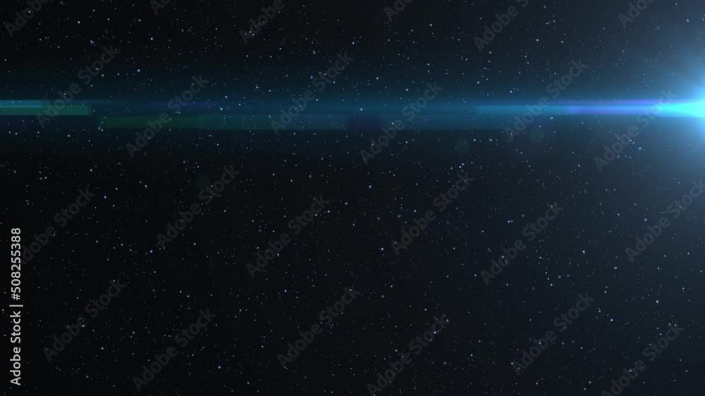 Digital animation of spot of light and white particles against copy ...