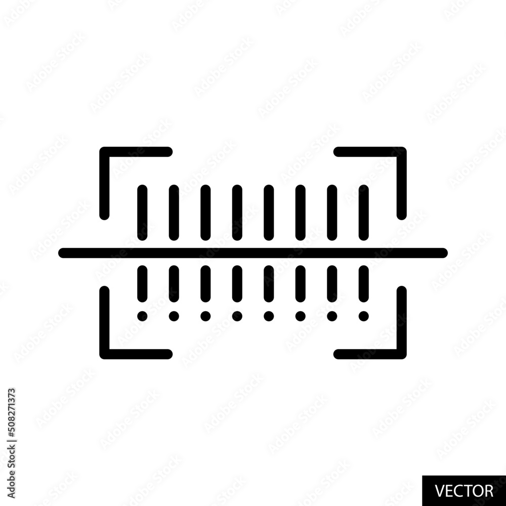 Barcode scanning vector icon in line style design for website design ...