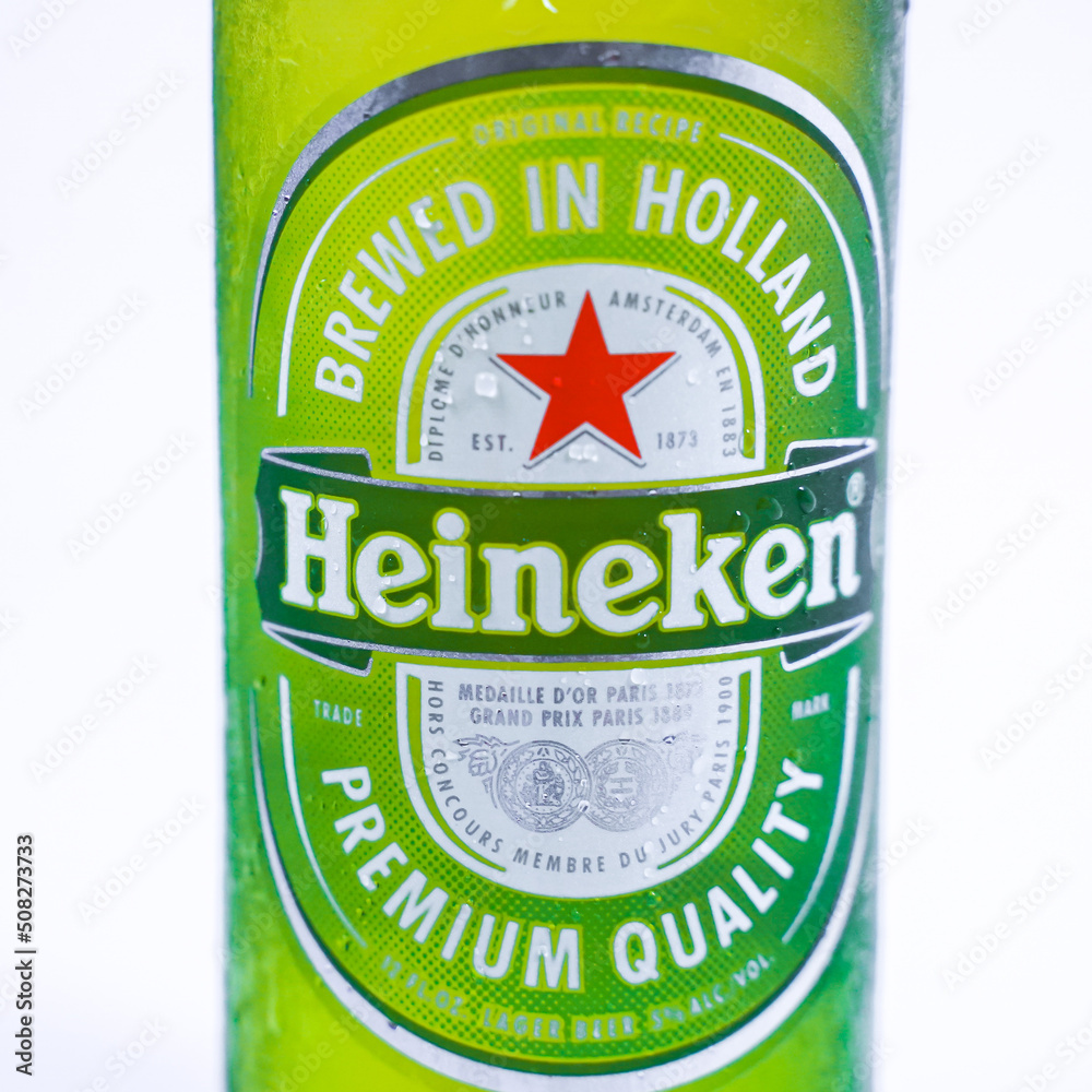 Marinette,WI - 29Nov2021 : Heineken, Beer. A Heineken beer bottle on a ...