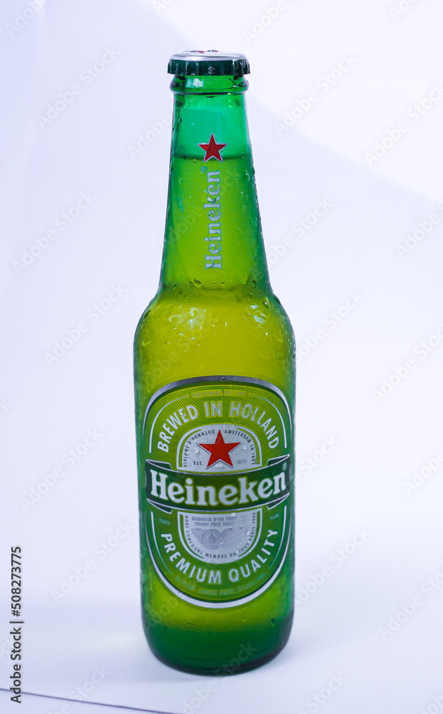 Marinette,WI - 29Nov2021 : Heineken, Beer. A Heineken beer bottle on a ...