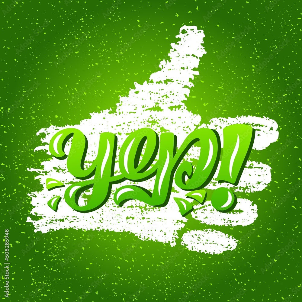 Hand drawn vector phrase Yep with color brush style lettering on ...