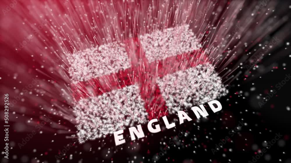 Animation video of the country England's flag displayed through tiny ...