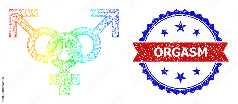 Crossing mesh promiscuity symbol carcass icon with spectrum gradient ...