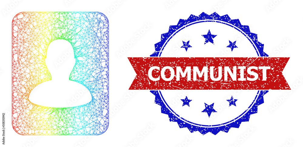 Crossing mesh portrait model icon with spectrum gradient, and bicolor ...