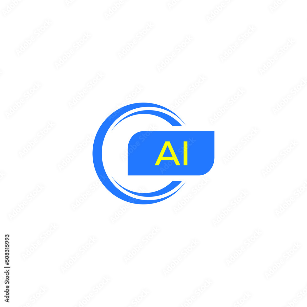 AI 2 letter design for logo and icon.AI monogram logo.vector ...