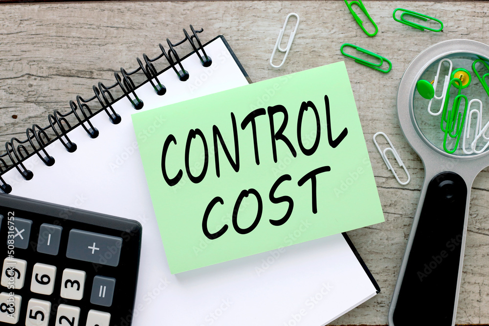 Cost Control Concept .green sticker with text on the table Stock Photo ...