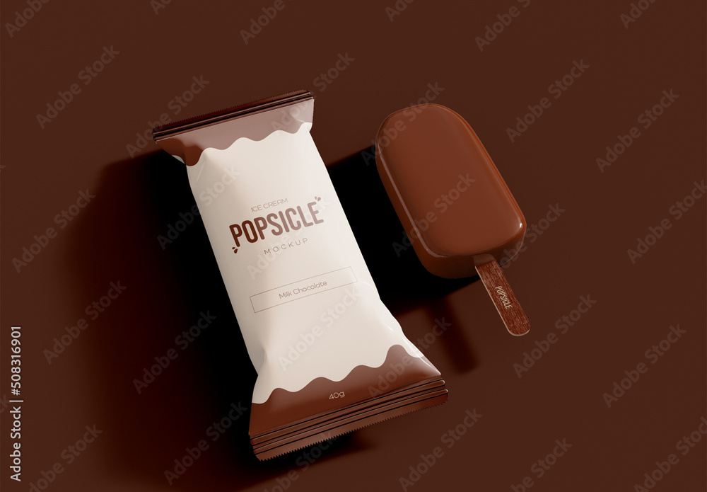 Popsicle Packaging Mockup Stock Template | Adobe Stock