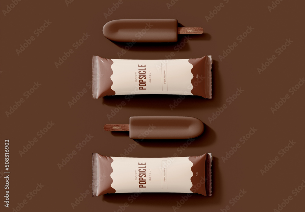 Ice Cream Popsicle Mockup Stock Template | Adobe Stock