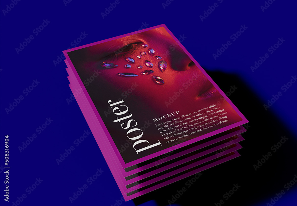 Stacked Posters Mockup Stock Template | Adobe Stock