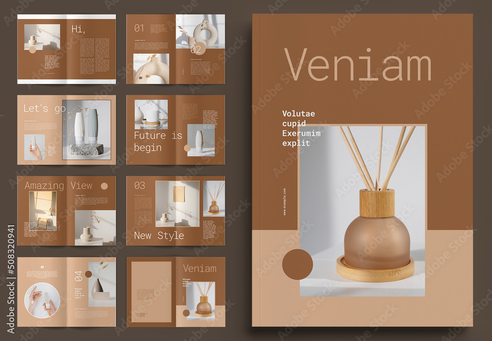 Product Design Portfolio Layout with Beige Accents Stock Template ...