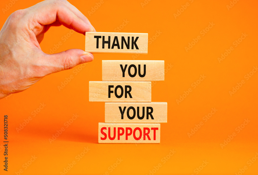 Thank you for support symbol. Concept words Thank you for your support ...