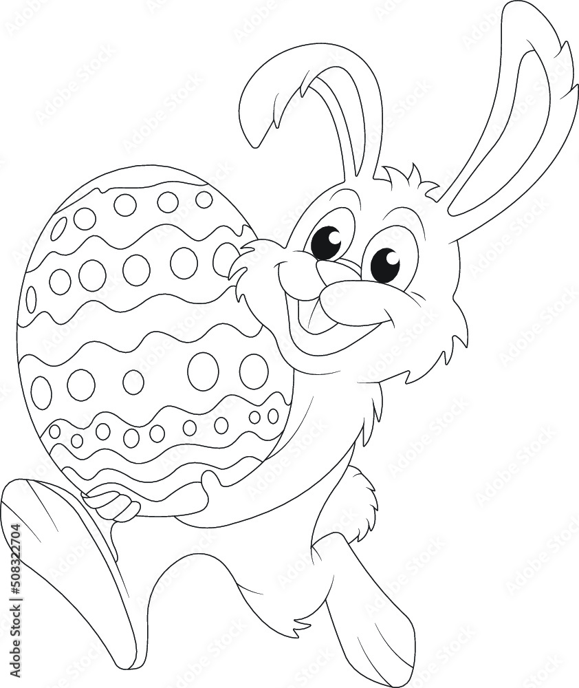 Funny easter coloring page for kids Stock Vector | Adobe Stock