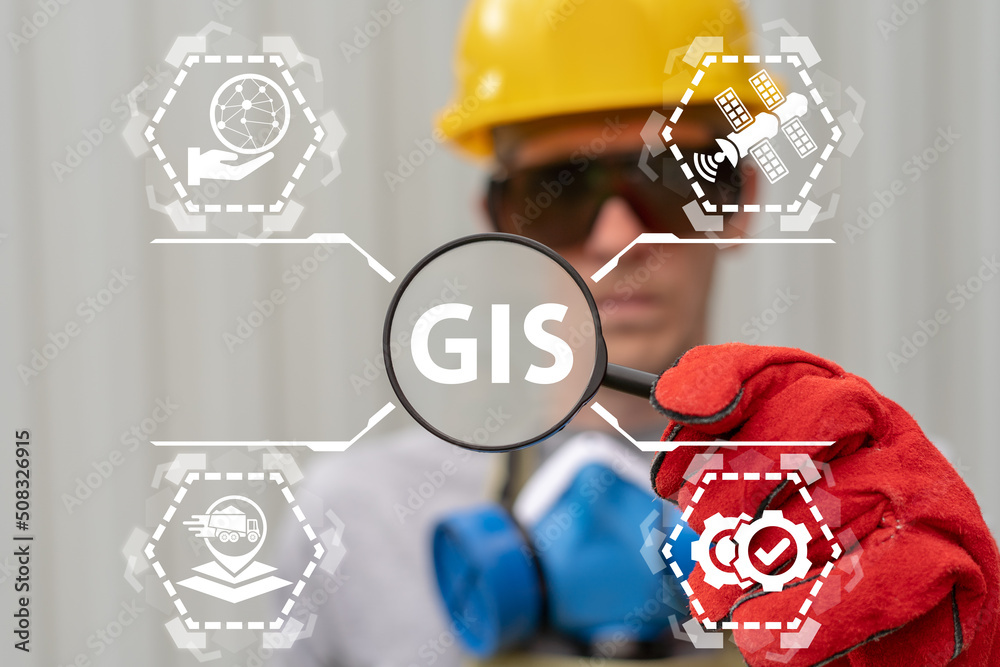 GIS Geographic Information System Industry 4.0 Concept. Geography ...