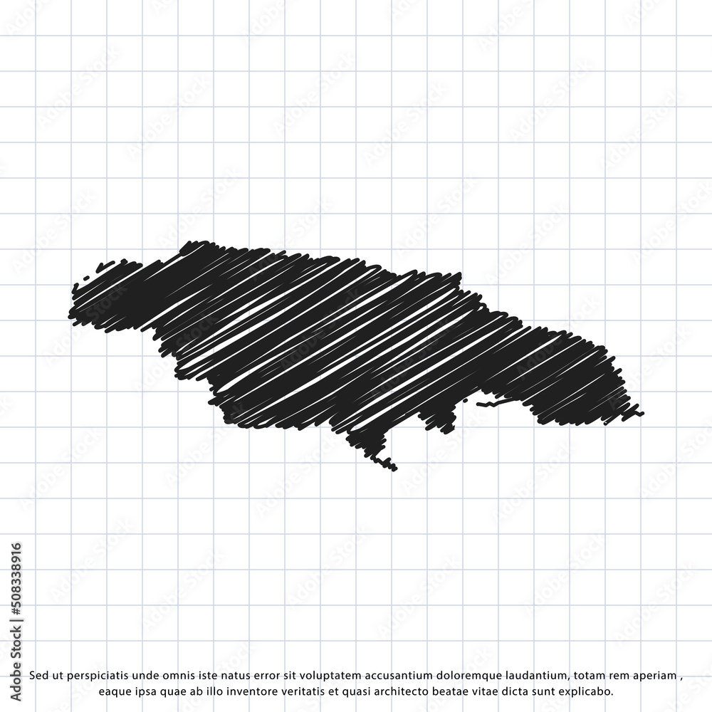 Map of Jamaica freehand drawing on a sheet of exercise book. Vector ...