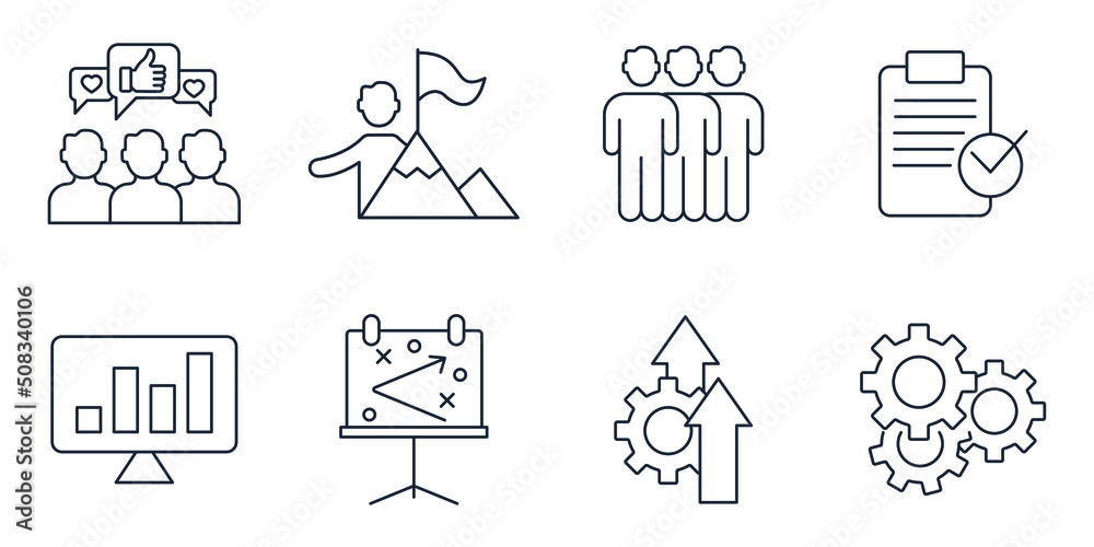 Change Management icons set . Change Management pack symbol vector ...