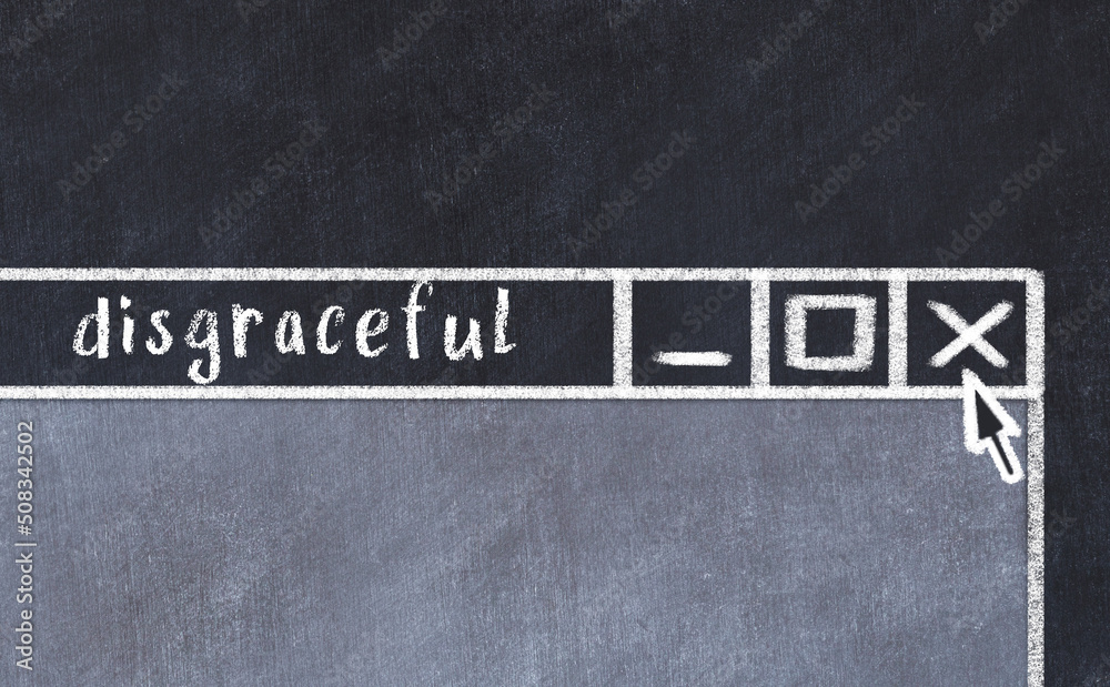 Concept of dealing with problem. Chalk drawing of closing browser ...