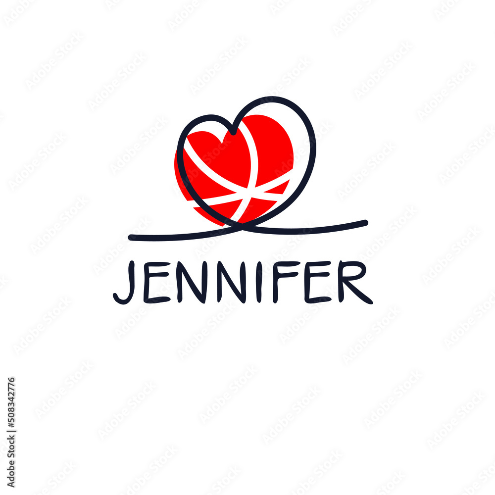 Poster Jennifer Calligraphy female name, Vector illustration. – Wall ...