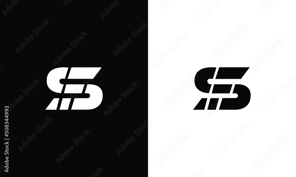 initial letter S and F, FS, SF logo, monogram line art style design ...