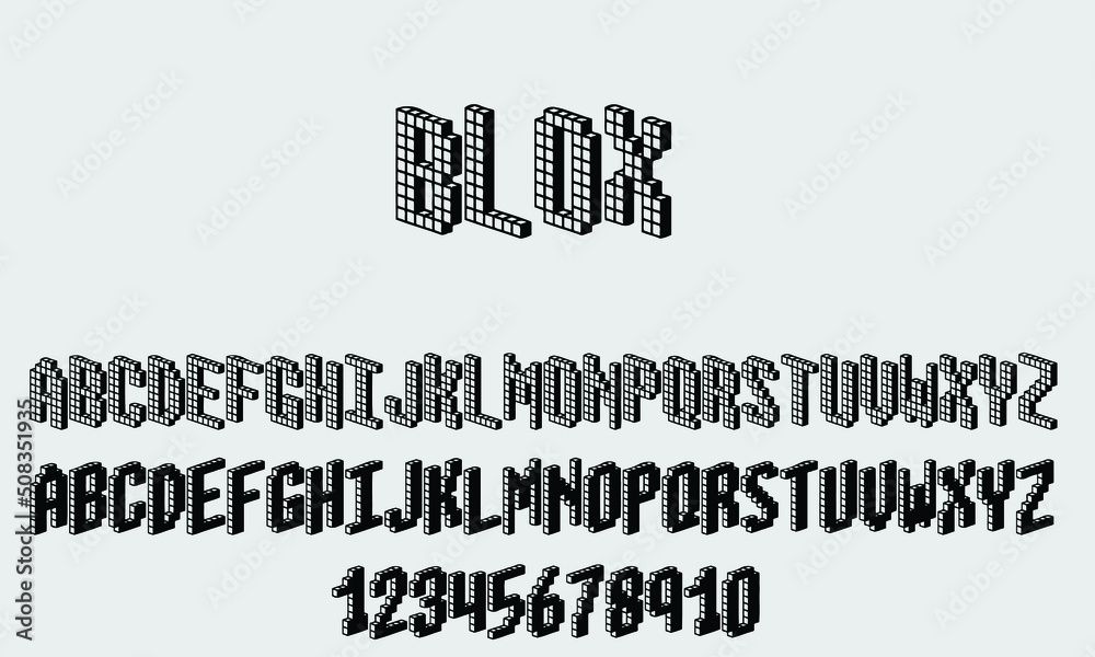 Blox Font Alphabet vector design Stock Vector | Adobe Stock